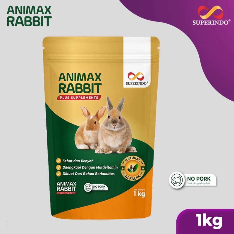 Jual Animax Rabbit Plus Standing Pouch Alfalfa 1kg | Shopee Indonesia