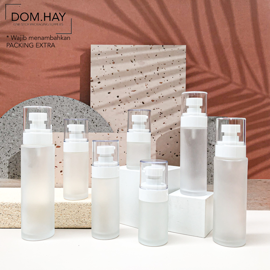 Jual Botol Pump Clear Kaca Frosted 7PS Skin Care Lotion Serum Sabun ...