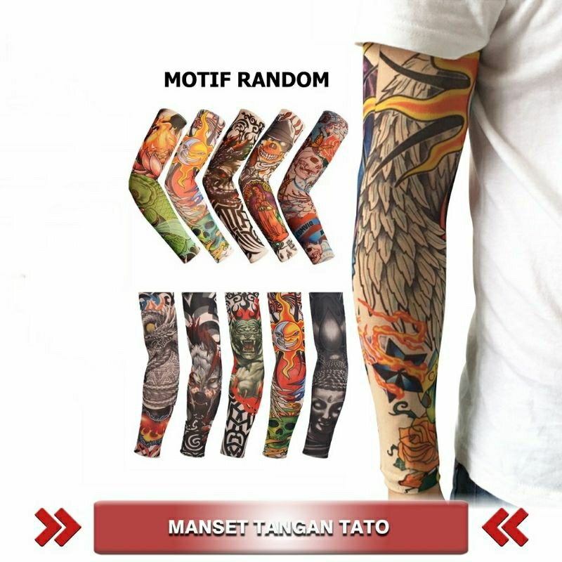 Jual Manset Tangan / Deker Tangan Panjang Pria Keren Tato Tatto ...