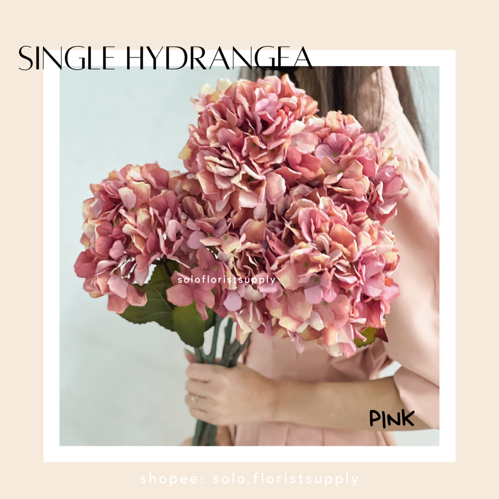 Jual 61CM SINGLE HYDRANGEA Bunga artificial hydrangea bunga hidrangea ...