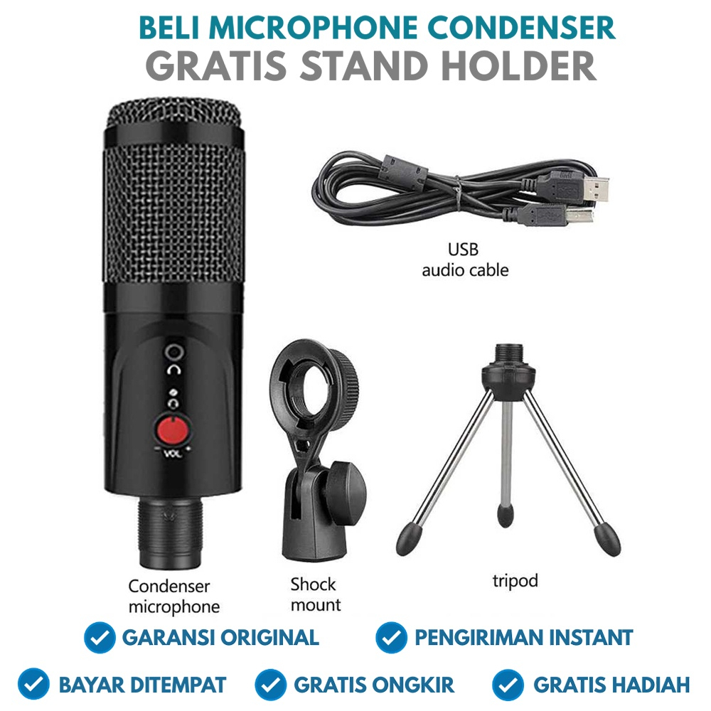 Jual Mikrophone Mikrofon Microphone Condenser Kondenser Perekam Suara ...