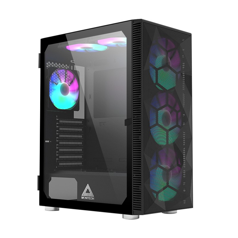 Jual CASING MONTECH X3 MESH BLACK ATX RGB GAMING CASE | Shopee Indonesia