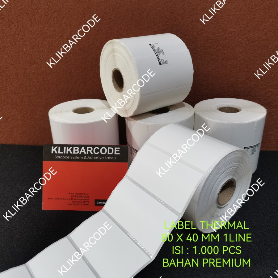 Jual LABEL BARCODE THERMAL 80 X 40 MM 8X4 CM ISI : 1.000 STIKER ...