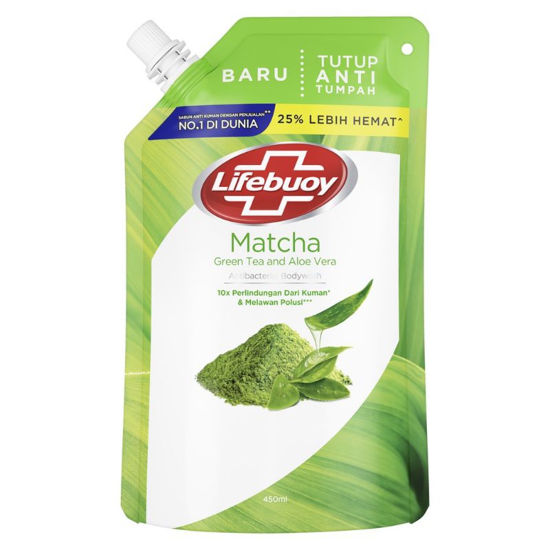 Jual Lifebuoy Matcha Green Tea and Aloe Vera Bodywash 450ml | Shopee ...