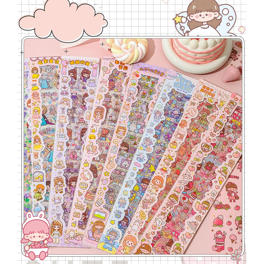 Jual GEM - STIKER PANJANG ISI 20 LEMBAR MOMO TRANSPARANT PVC KARTUN ...