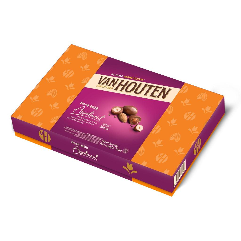 Jual Van Houten Dark Milk Assortment Chocolate Dragees [150gr/Box ...