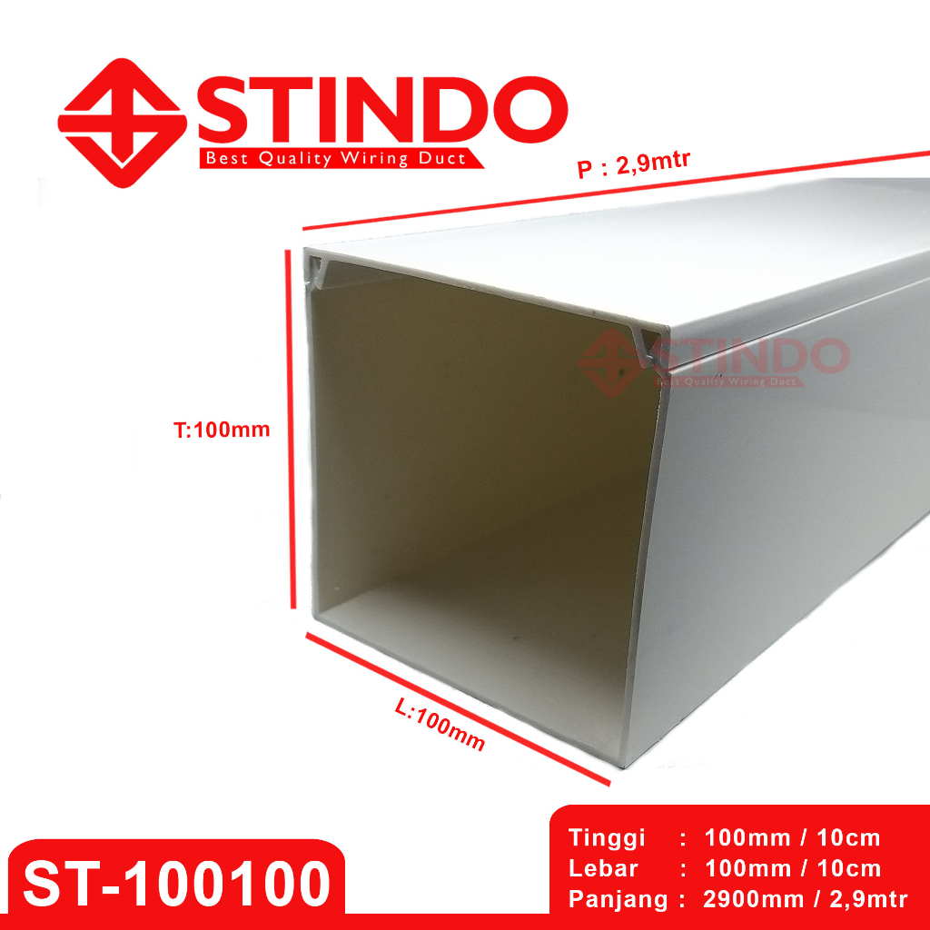 Jual Kabel Duct / Wiring Duct / Trunking 100x100 panjang 2,9mtr STINDO ...