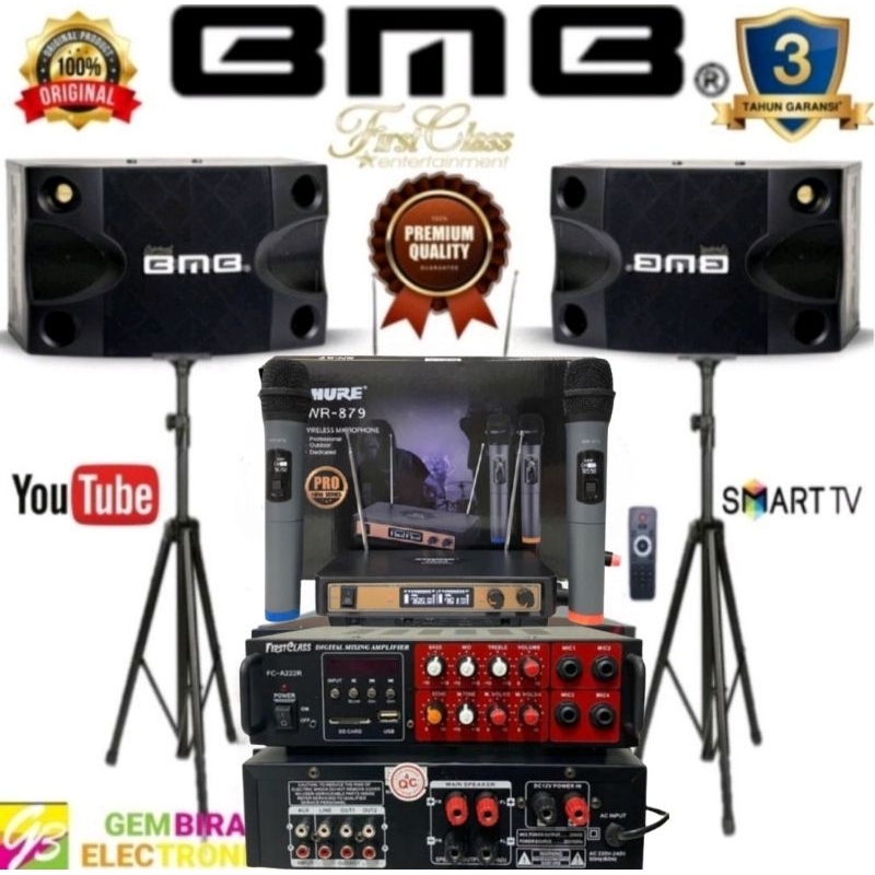Jual Paket sound System BMB 8 inch karaoke set Amplifier Bluetooth Original | Shopee Indonesia