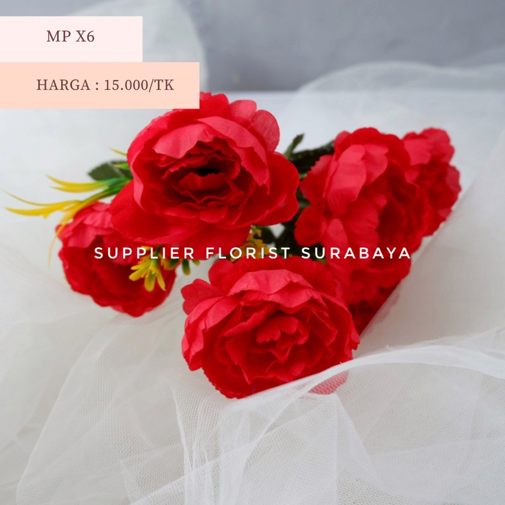 Jual MP X6 BUNGA MAWAR PALSU BUNGA MAWAR ARTIFICIAL FLOWER ROSE MAWAR ...
