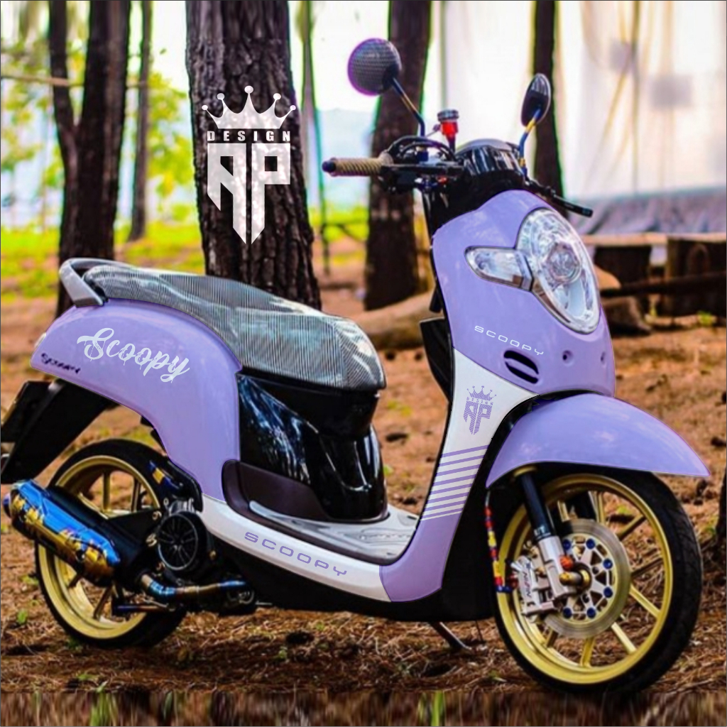 Jual decal scoopy sticker scoopy full body karbu FI donat full dasbor ...