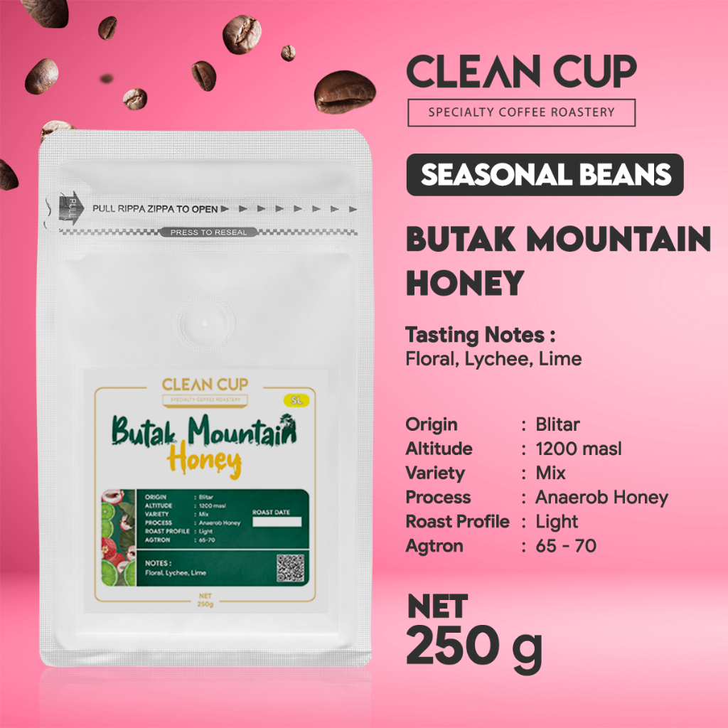 Jual Kopi Clean Cup Butak Mountain Honey Whole Bean 250g | Shopee Indonesia
