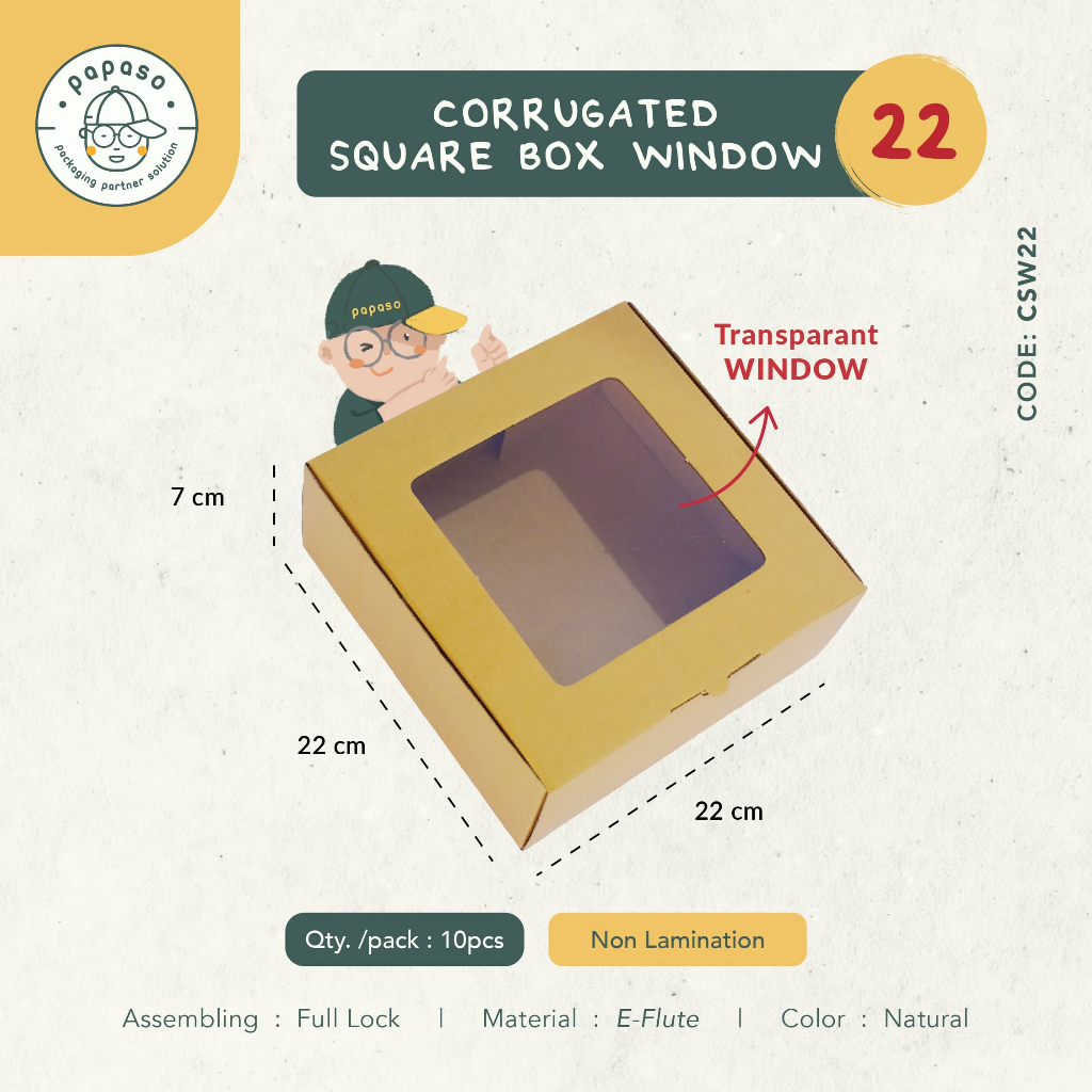 Jual Dus Box Mika 22x22x7 / Kardus / Corrugated (CSW-22) (Min. Order ...