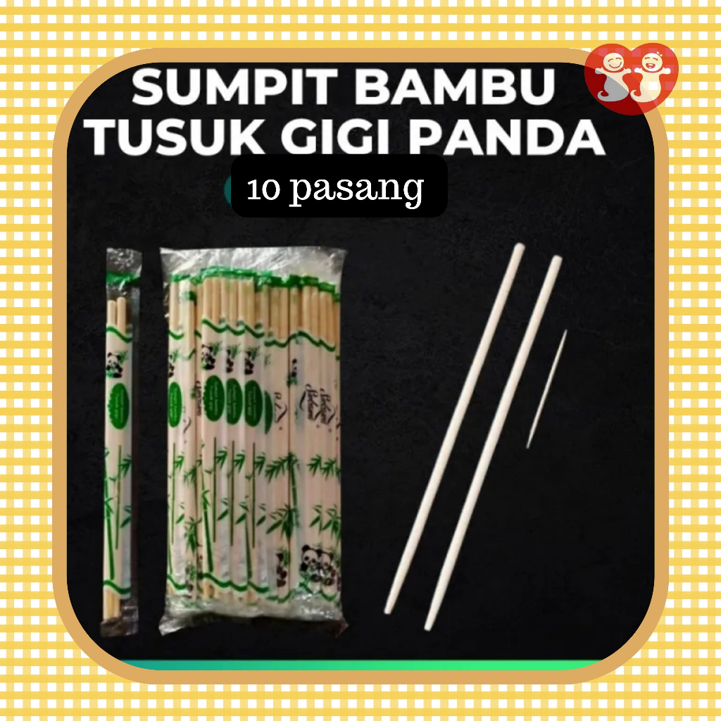 Jual Sumpit Panda Bambu + Tusuk Gigi Steril (Chopstick & Toothpicks) 10 ...