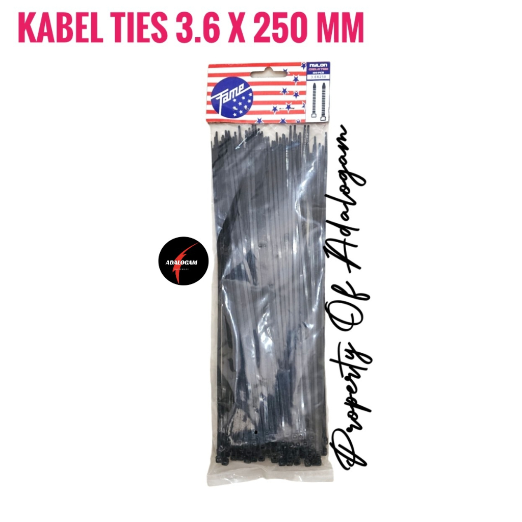 Jual Kabel Tis Ties Hitam 25 Cm - Tali Ripet Plastik Nylon Hitam ...