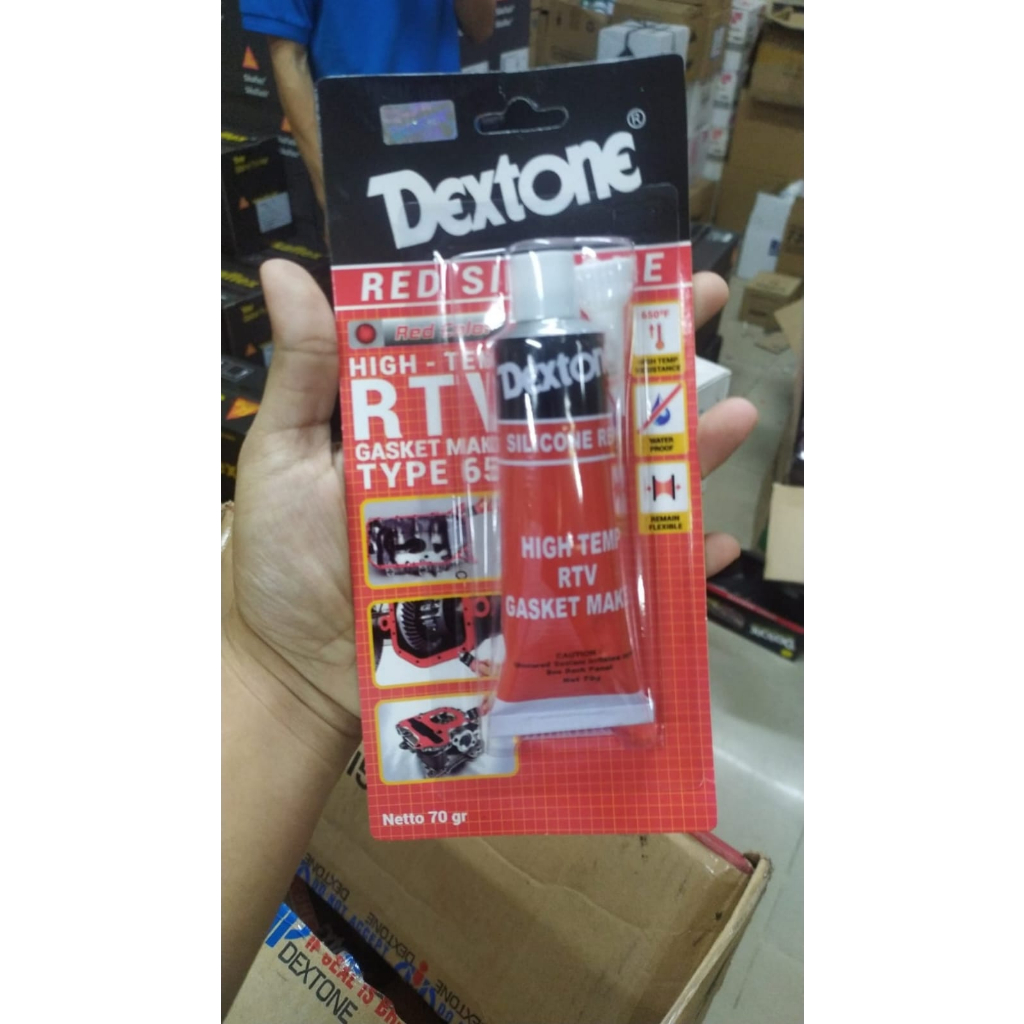 Jual DEXTONE Red Silicone 70 gr Lem Gasket Tahan Panas | Shopee Indonesia