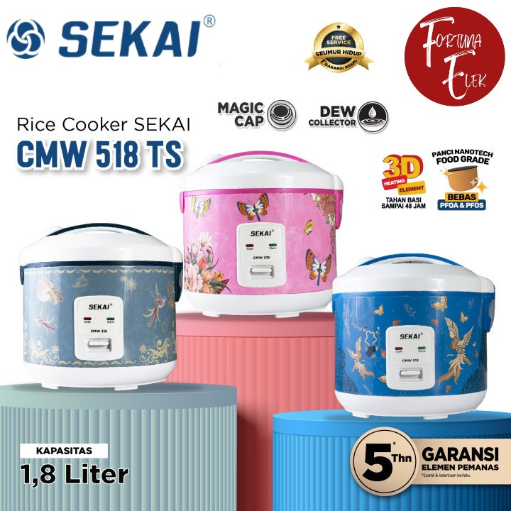 Jual SEKAI Rice Cooker CMW 518 TS Magic Com Penanak Nasi 1,8 Liter ...