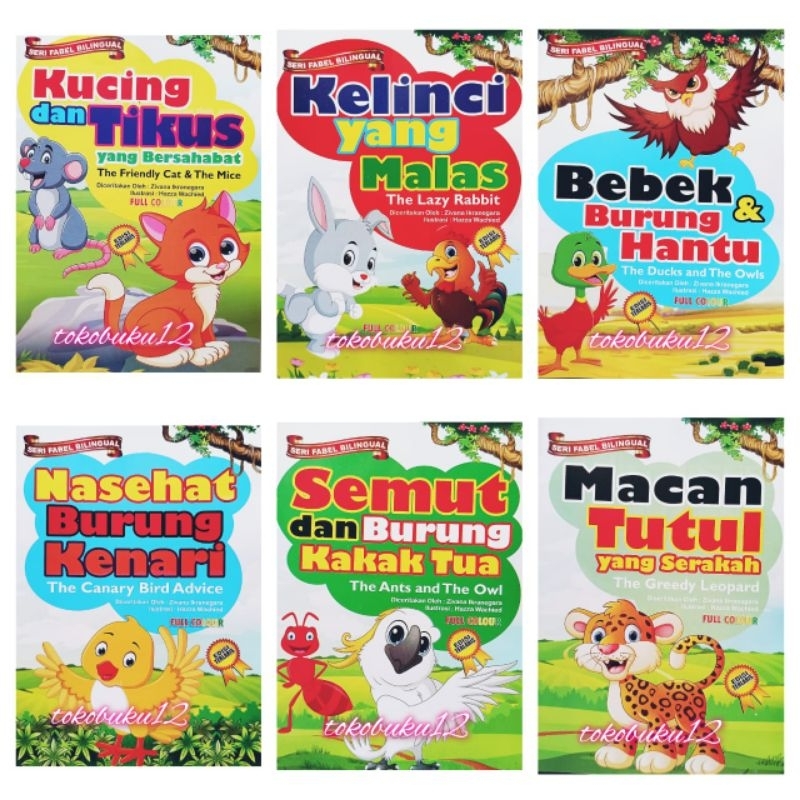 Jual Buku Cerita Fabel Bilingual Semut Landak Ayam Macan Jerapah - RC ...