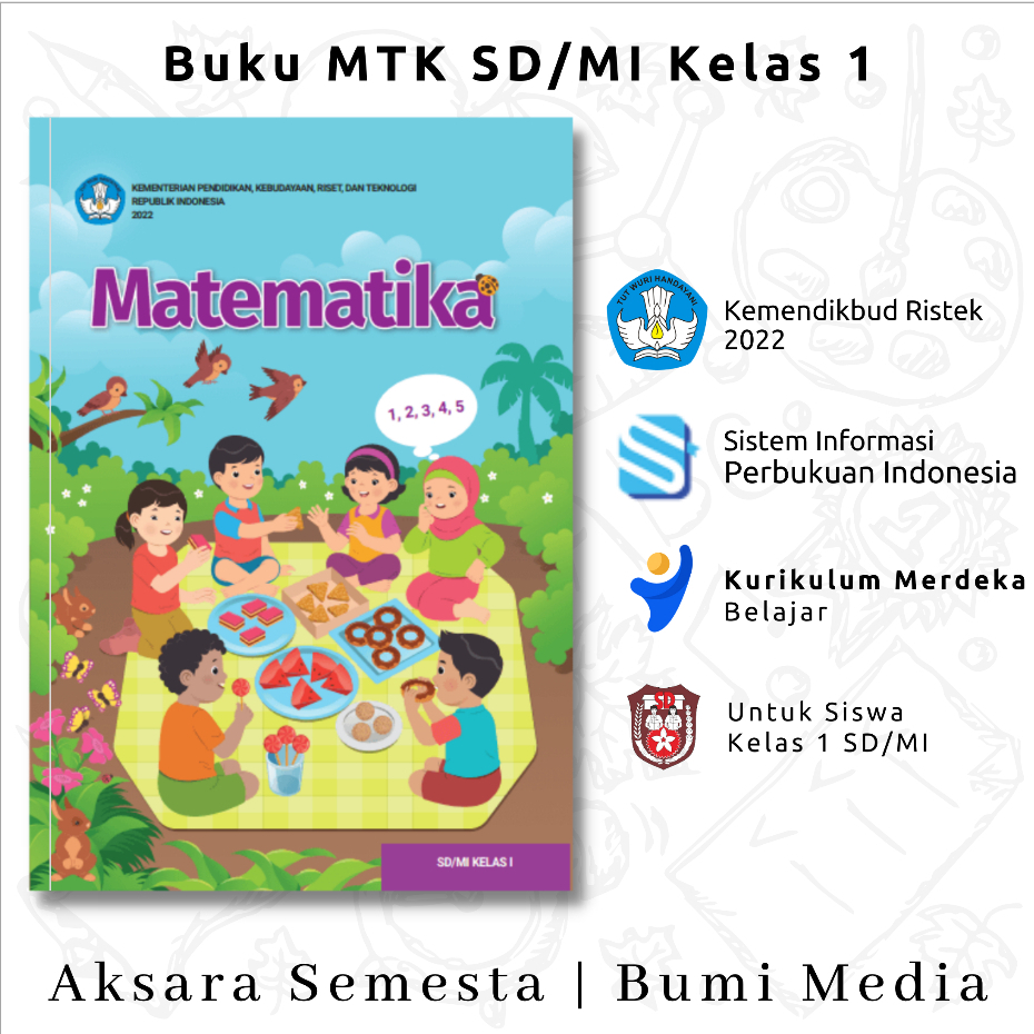 Jual Buku Pelajaran Matematika MTK Kelas 1 SD/MI Kurikulum Merdeka Belajar Terbaru Tahun 2022 ...