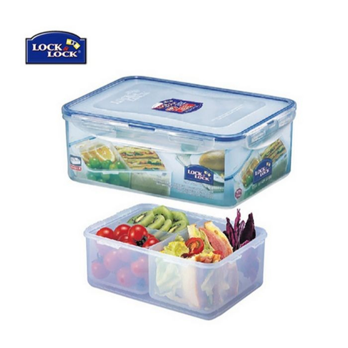 Jual Lock&Lock Food Container Hpl826C - Rectangular Short 2.6L W/Divider | Shopee Indonesia