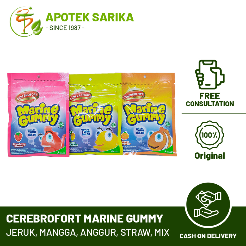 Jual Cerebrofort Marine Gummy Sak Rasa Jeruk, Mangga, Anggur ...