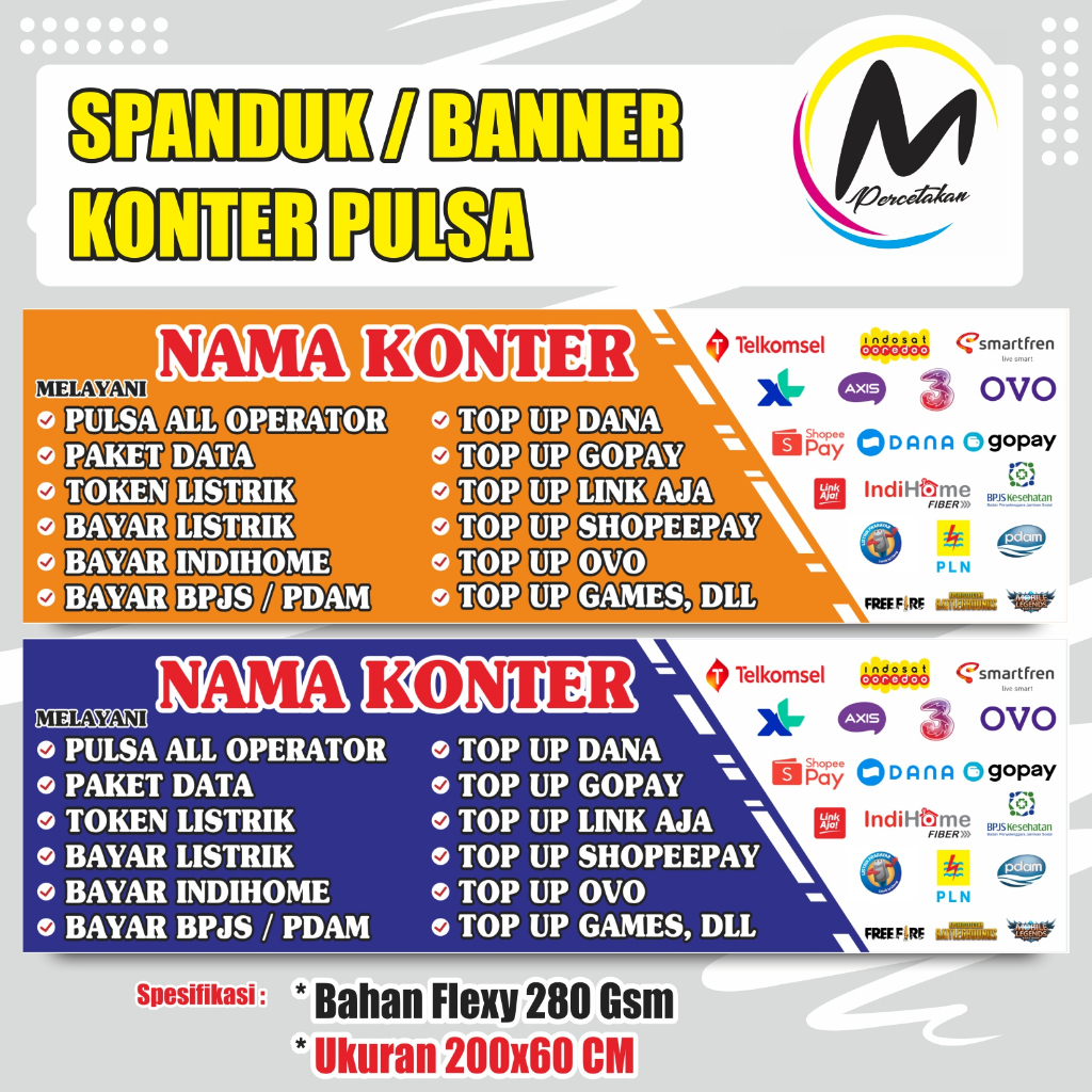 Jual Cetak Spanduk Konter Free Edit | Shopee Indonesia