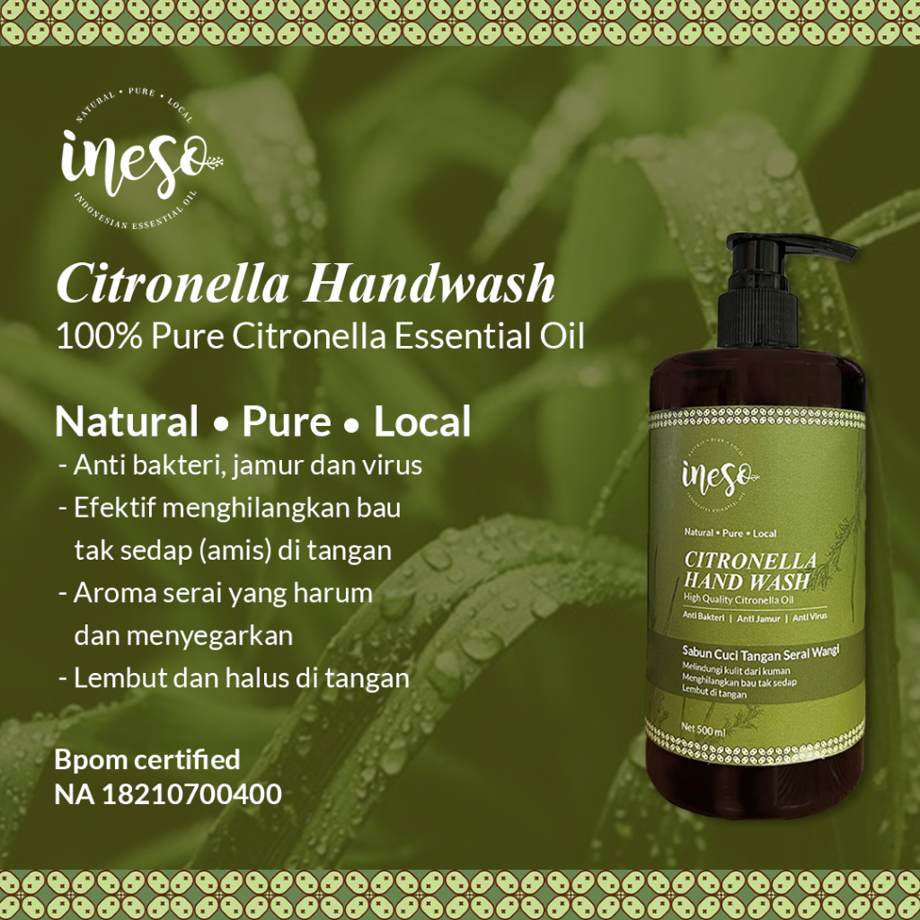 Jual INESO Citronella Hand Wash 500ml/ Sabun Cuci Tangan Minyak Atsiri ...