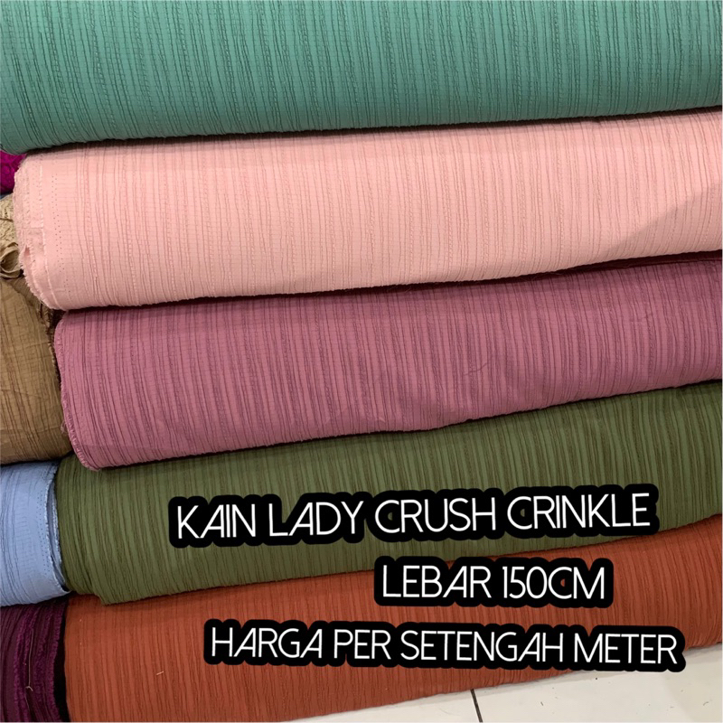 Jual Kain Lady Crush Crinkle Polos Lebar 150cm | Shopee Indonesia