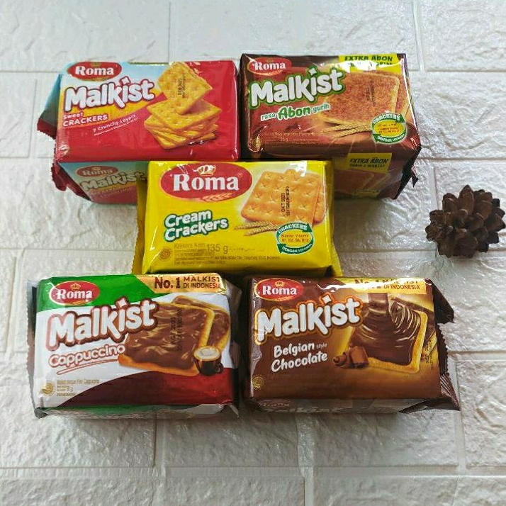 Jual Malkist Roma Biskuit Crackers Manis Sweet / Tawar / Capucino ...