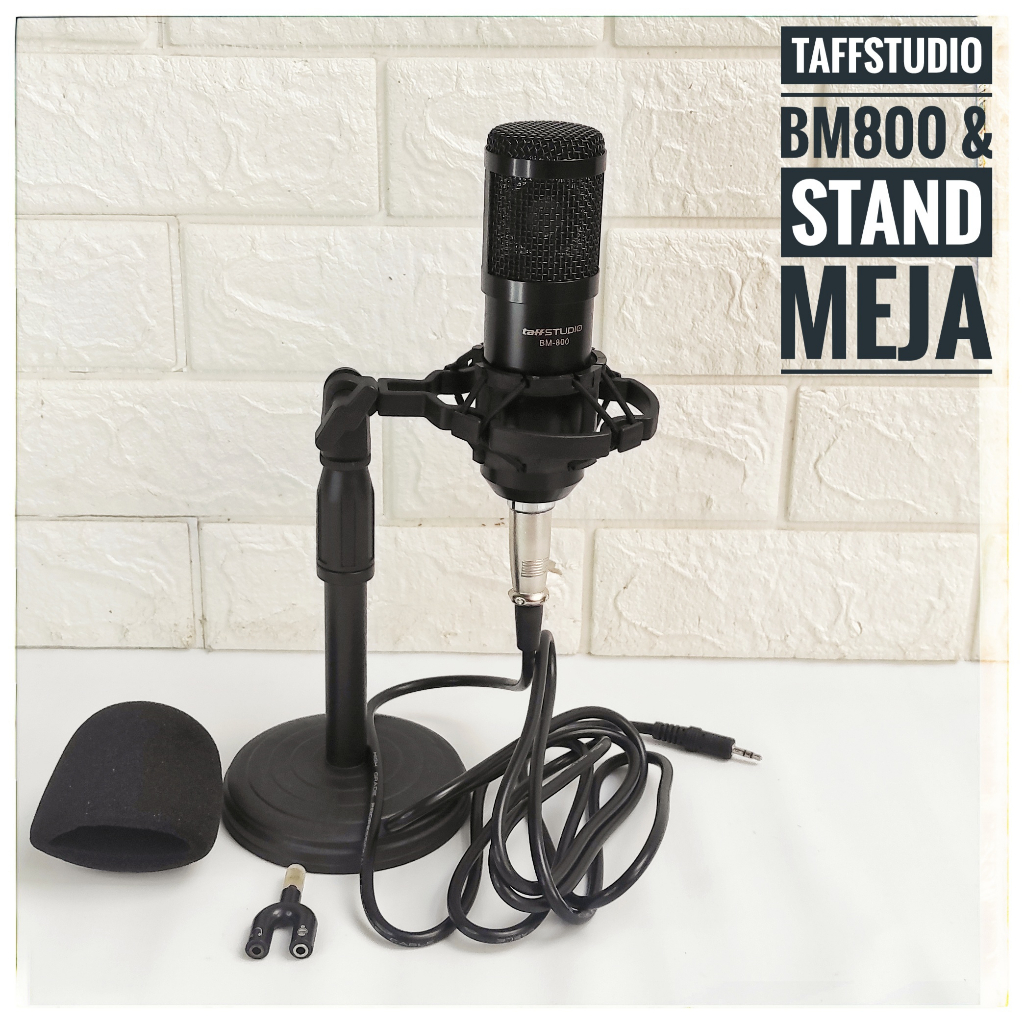 Jual TaffSTUDIO Mic BM800 Mikropon BM 800 Microphone + Stand Mic Meja | Shopee Indonesia