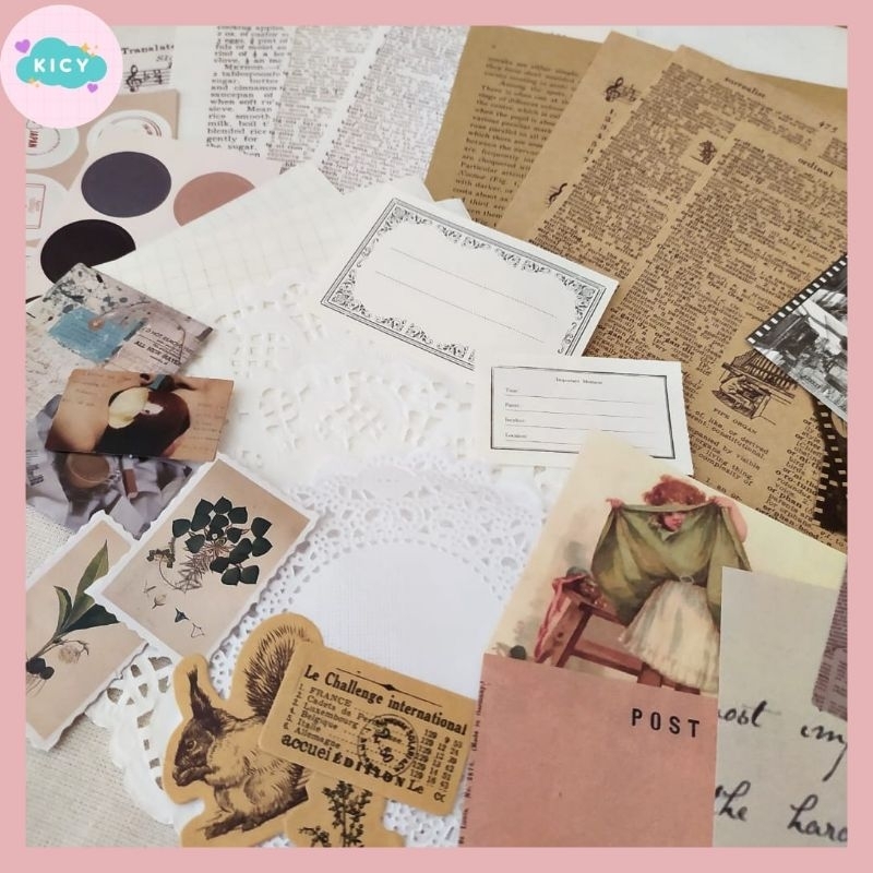 Jual [KICY] 50++ Pcs Vintage Journal Kit Premium Journaling Kit Deco ...