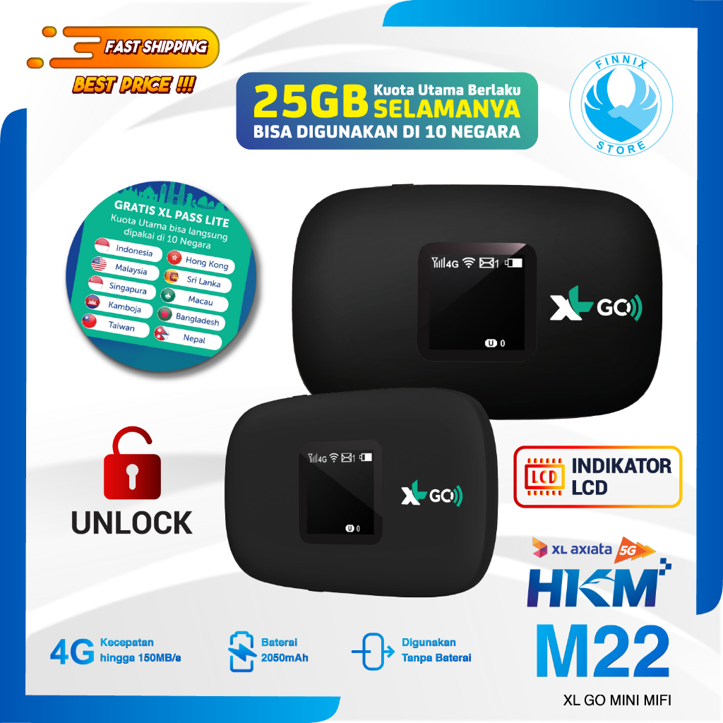 Jual HKM M22 XL GO IZI Mifi Modem Wifi 4G All Operator Unlock & Bypass | Shopee Indonesia
