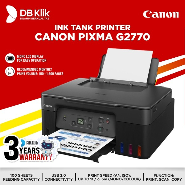 Jual Printer Canon Pixma G2770 Print Scan Copy - Canon G2770 | Shopee ...