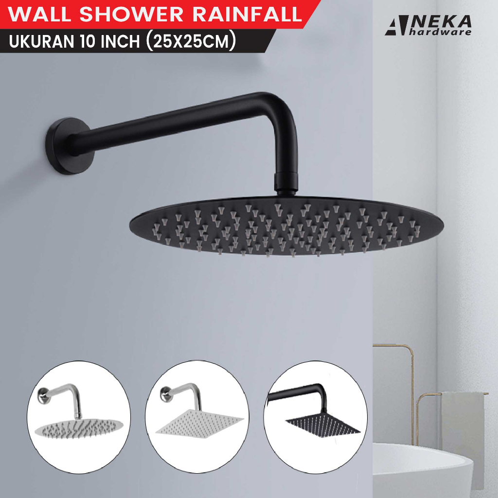 Jual Wall Shower Mandi 10 inch Stainless Steel / Shower Tanam | Shopee ...