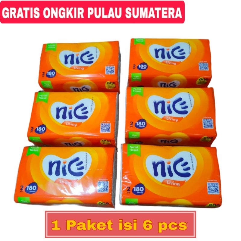 Jual Paket Hemat 6 pcs tisu nice 180 sheet | Shopee Indonesia