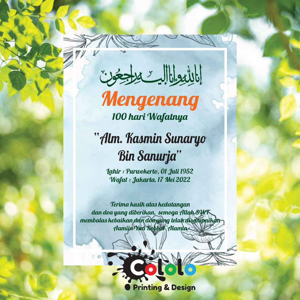 Jual Stiker Tahlil Mengenang / memperingati Wafatnya | Shopee Indonesia