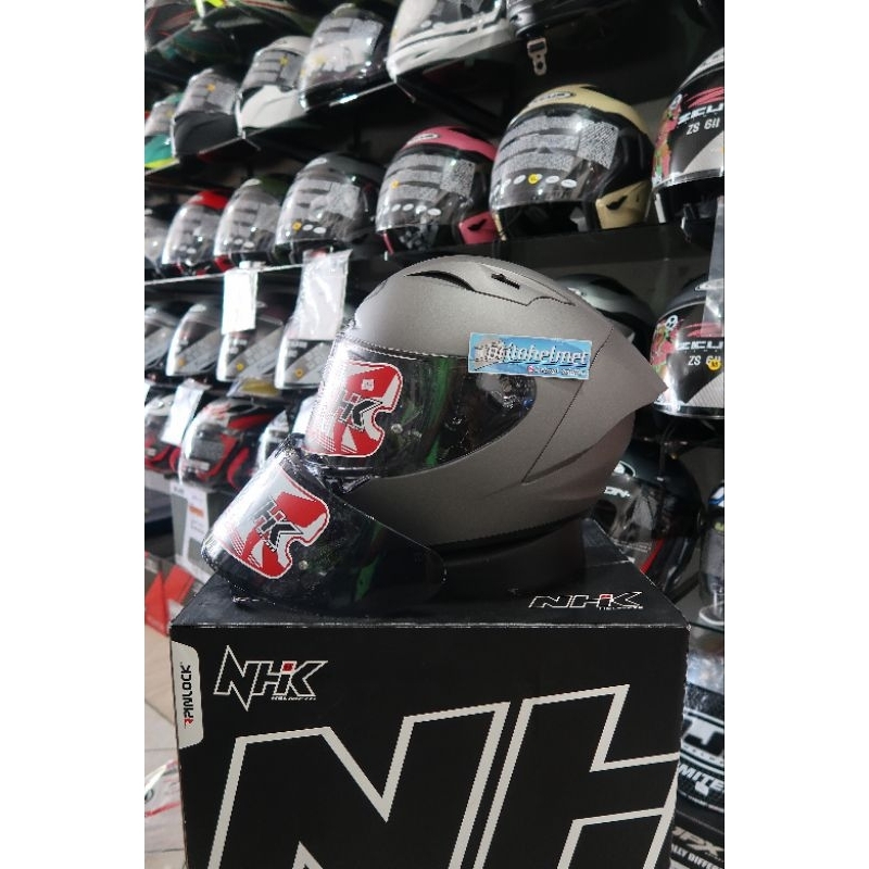 Jual NHK GPR Tech Street Plus Grey Matt Dop Free Dark Visor | Shopee ...