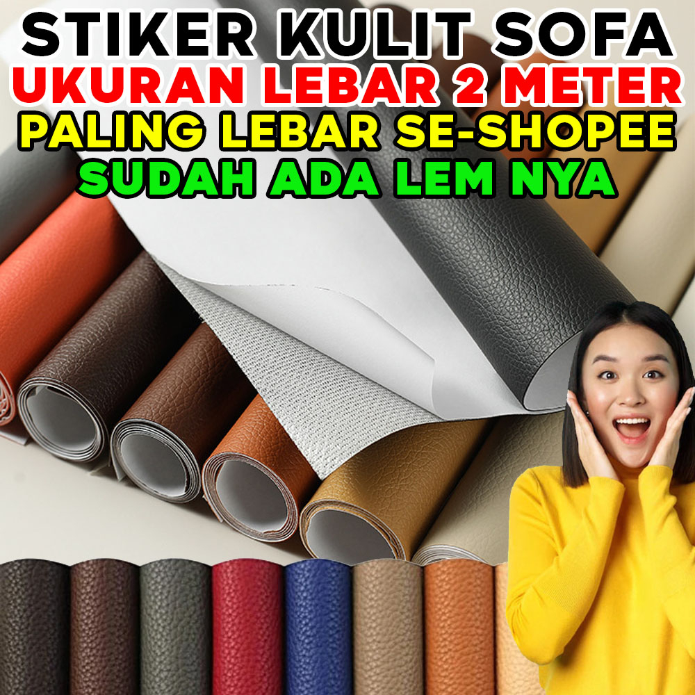 Jual Stiker Sofa Kulit Berperekat Lebar 2 Meter Perbaikan Sticker ...