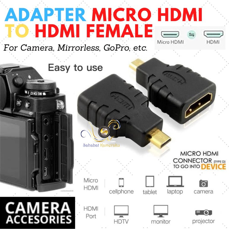 Jual 1m 3m 5m 10m Kabel Micro HDMI type D Camera Sony Canon Nikon ...