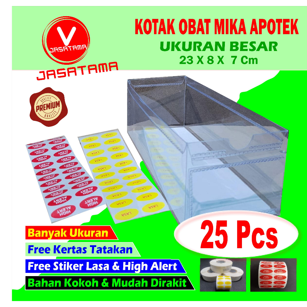 Jual isi 25 kotak Obat besar ukuran 23 x 8 x 7 isi 25 Pcs | Shopee ...