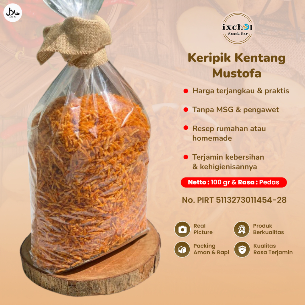 Jual Keripik Kentang Mustofa 1Kg Rasa Pedas Makanan Cemilan Kiloan ...