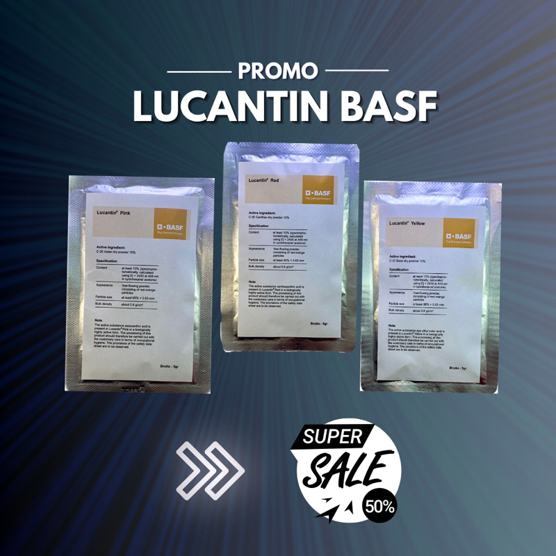 Jual Lucantin Yellow Red Pink BASF Germany 5gr pigmen pewarna ikan ...