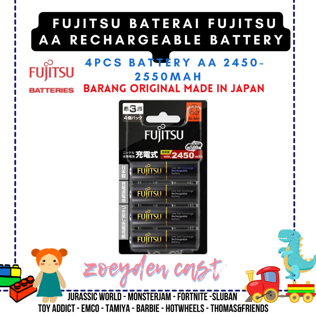 Jual Battery Fujitsu Rechargeable AA min 2450 mAH isi 4 pcs ORIGINAL ...