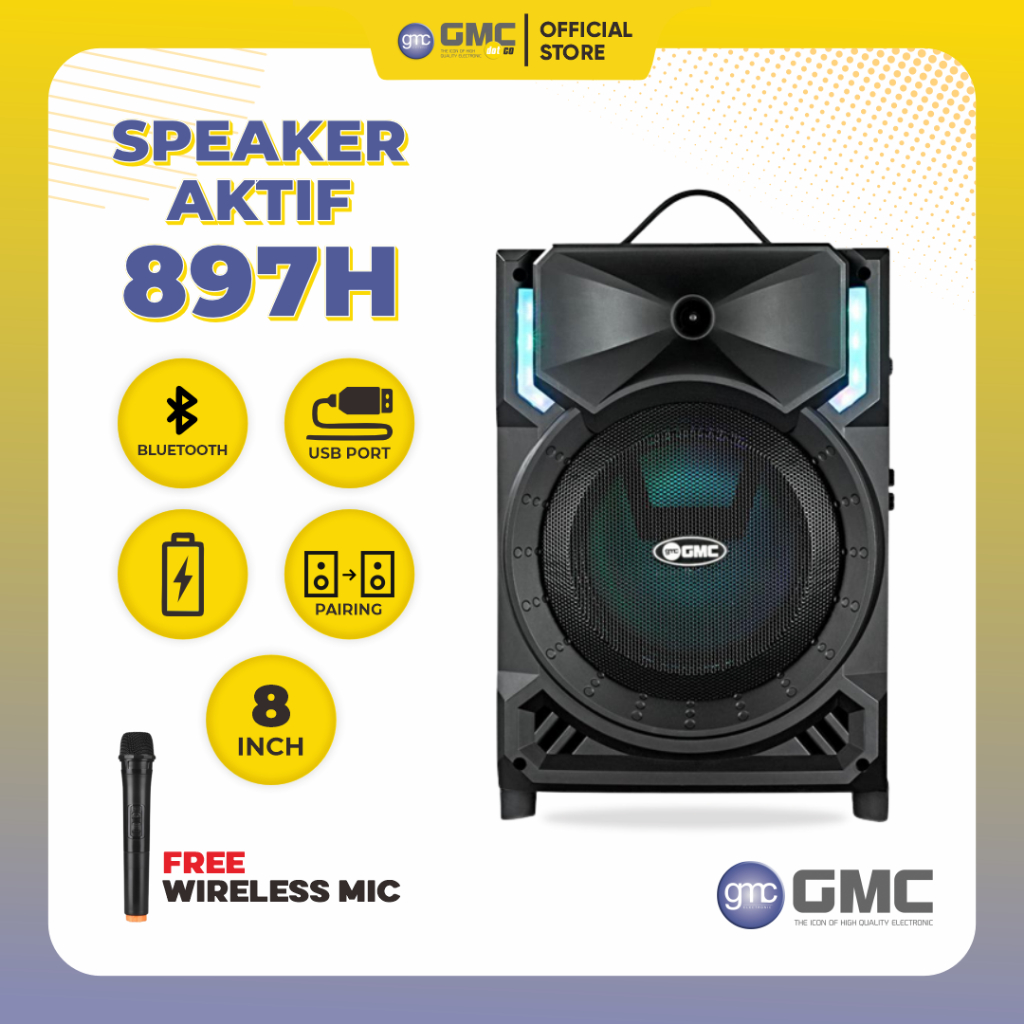 Jual GMC SPEAKER 897H MULTIMEDIA BLUETOOTH + 1 MIC WIRELESS | TERMURAH ...