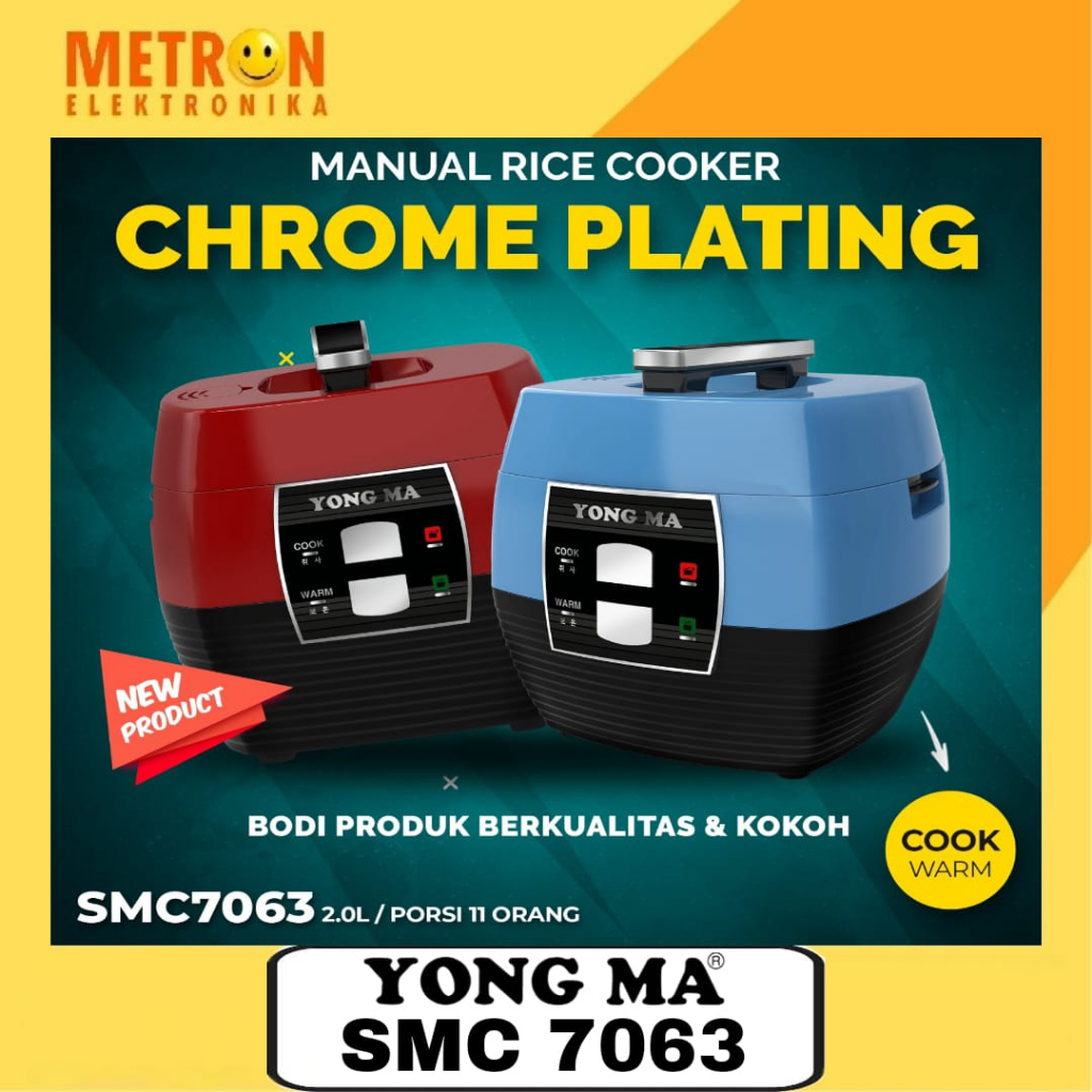 Jual YONGMA SMC 7063 - MAGIC COM 2 LITER - CHROME PLATING | Shopee ...