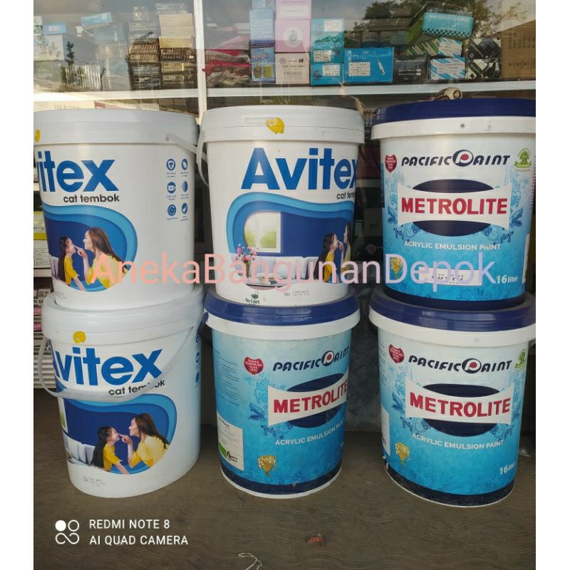 Jual Cat Tembok INTERIOR AVITEX, JASMINE & METROLITE PAIL Super White ...