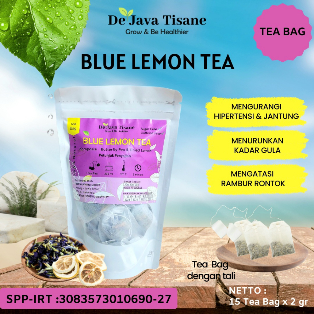 Jual Teh Bunga Telang Lemon Celup Butterfly Pea Tea With Lemon | Shopee ...