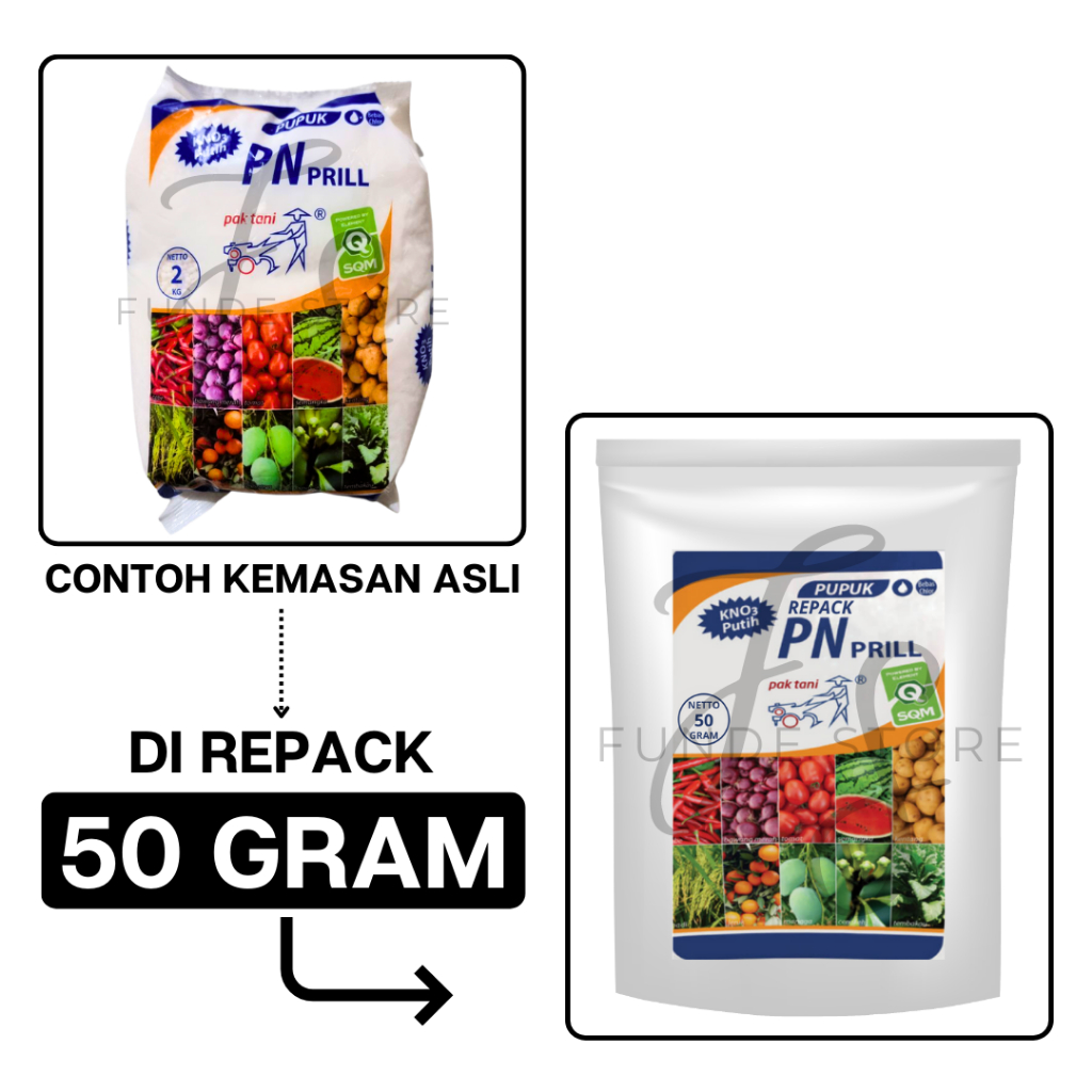 Jual REPACK 50 Gram PUPUK KNO 3 PUTIH PN PRILL 13-0-45 PAK TANI KNO3 ...