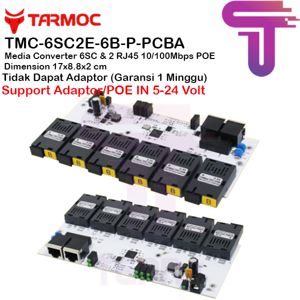 Jual Tarmoc TMC-6SC2E-6B-P|6FO 2LAN 10/100 POE(5-24V) Media Converter PCB | Shopee Indonesia