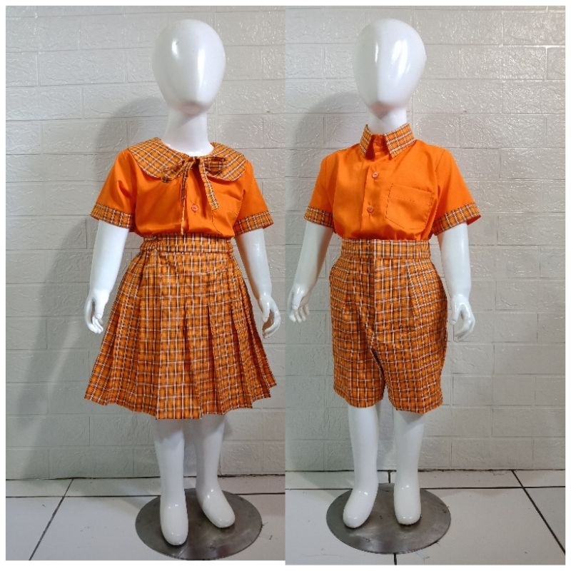 Jual Seragam TK/PAUD Kotak kotak warna oranye pendek | Shopee Indonesia Jual Seragam TK/PAUD Kotak kotak warna oranye pendek | Shopee Indonesia