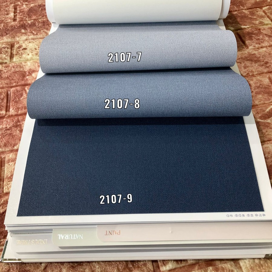 Jual WALLPAPER DINDING POLOS BIRU NAVY PUTIH SERAT KAIN PREMIUM KOREA ...